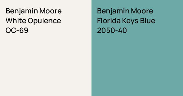 Benjamin Moore White Opulence vs. Benjamin Moore Florida Keys Blue ...