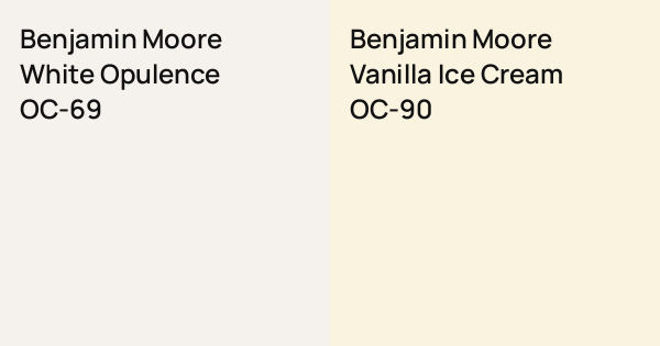 Benjamin Moore White Opulence vs. Benjamin Moore Vanilla Ice Cream ...
