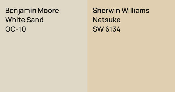 Benjamin Moore White Sand vs. Sherwin Williams Netsuke comparison