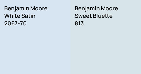 Benjamin Moore White Satin vs. Benjamin Moore Sweet Bluette comparison