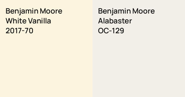Benjamin Moore White Vanilla vs. Benjamin Moore Alabaster comparison