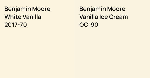 Benjamin Moore White Vanilla vs. Benjamin Moore Vanilla Ice Cream ...