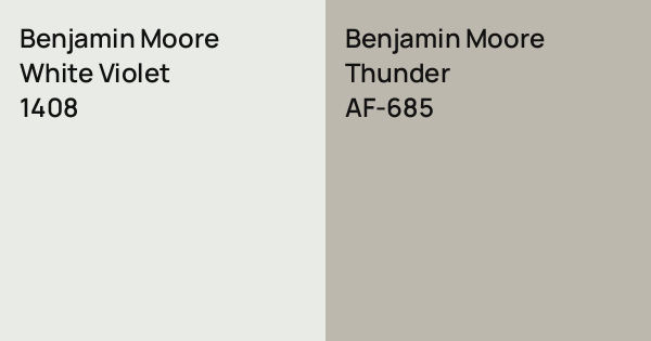 Benjamin Moore White Violet vs. Benjamin Moore Thunder comparison