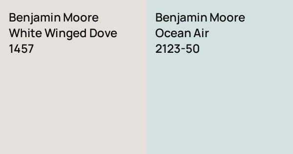 Benjamin Moore White Winged Dove vs. Benjamin Moore Ocean Air comparison