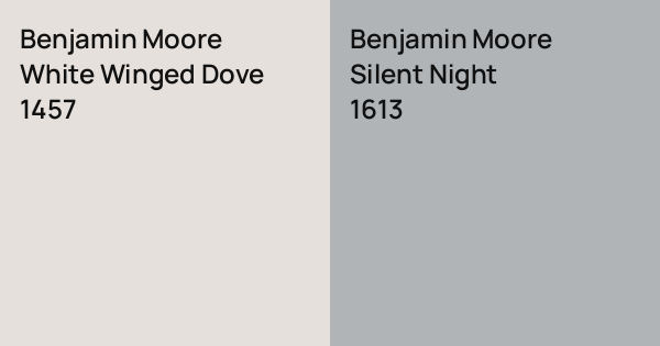 Benjamin Moore White Winged Dove vs. Benjamin Moore Silent Night comparison