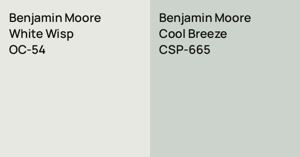 Benjamin Moore White Wisp vs. Benjamin Moore Cool Breeze comparison