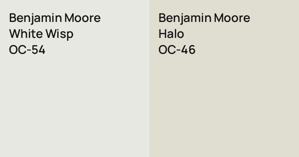 Benjamin Moore White Wisp vs. Benjamin Moore Halo comparison