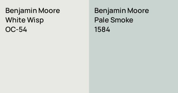 Benjamin Moore White Wisp vs. Benjamin Moore Pale Smoke comparison