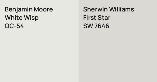 Benjamin Moore White Wisp vs. Sherwin Williams First Star comparison
