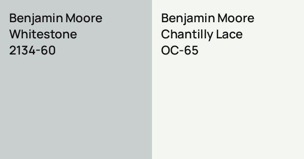 Benjamin Moore Whitestone vs. Benjamin Moore Chantilly Lace comparison