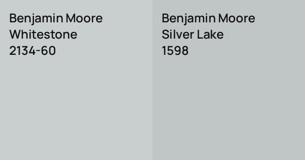 Benjamin Moore Whitestone vs. Benjamin Moore Silver Lake comparison