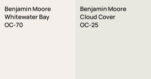 Benjamin Moore Whitewater Bay vs. Benjamin Moore Cloud Cover comparison