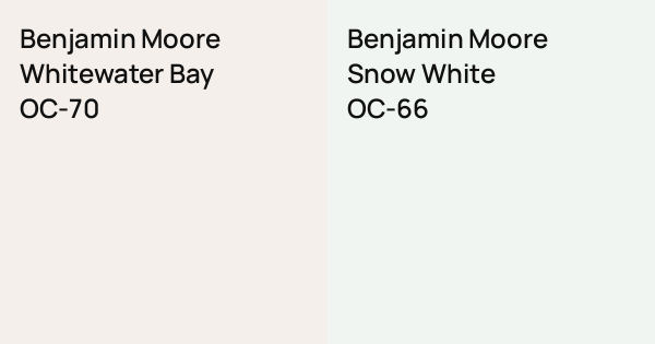 Benjamin Moore Whitewater Bay vs. Benjamin Moore Snow White comparison