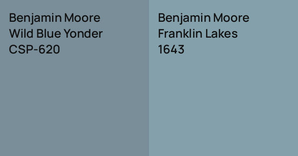 Benjamin Moore Wild Blue Yonder vs. Benjamin Moore Franklin Lakes comparison