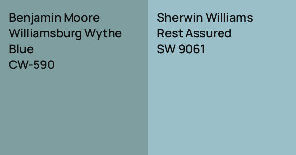 Benjamin Moore Williamsburg Wythe Blue vs. Sherwin Williams Rest ...