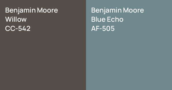 Benjamin Moore Willow vs. Benjamin Moore Blue Echo comparison