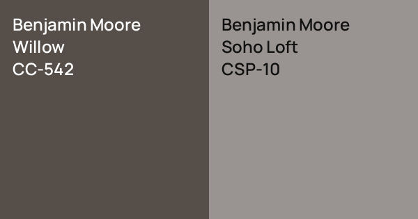 Benjamin Moore Willow vs. Benjamin Moore Soho Loft comparison