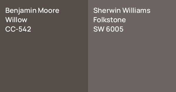 Benjamin Moore Willow vs. Sherwin Williams Folkstone comparison