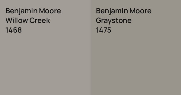 Benjamin Moore Willow Creek vs. Benjamin Moore Graystone comparison