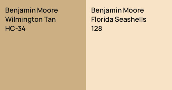 Benjamin Moore Wilmington Tan vs. Benjamin Moore Florida Seashells ...