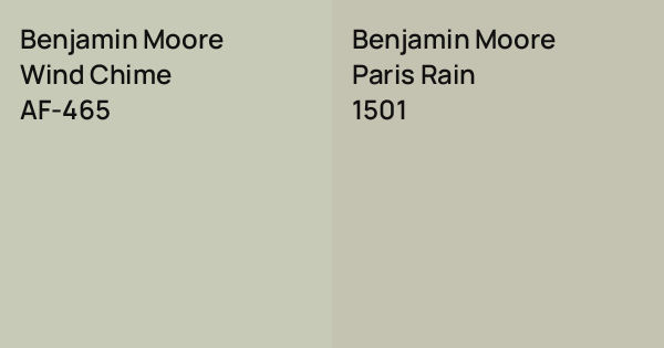 Benjamin Moore Wind Chime vs. Benjamin Moore Paris Rain comparison