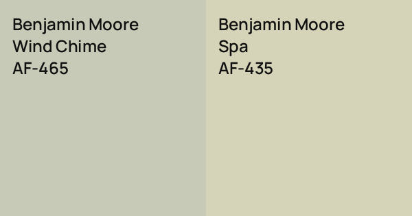 Benjamin Moore Wind Chime vs. Benjamin Moore Spa comparison