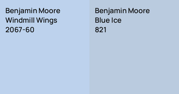 Benjamin Moore Windmill Wings vs. Benjamin Moore Blue Ice comparison
