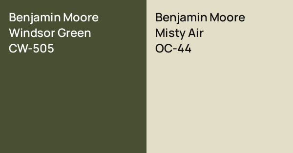 Benjamin Moore Windsor Green vs. Benjamin Moore Misty Air comparison