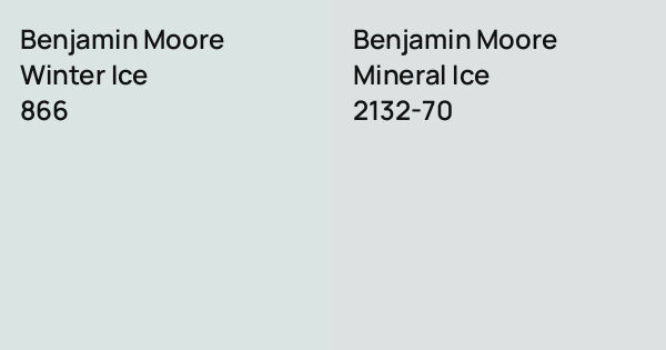 Benjamin Moore Winter Ice vs. Benjamin Moore Mineral Ice comparison
