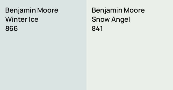Benjamin Moore Winter Ice vs. Benjamin Moore Snow Angel comparison
