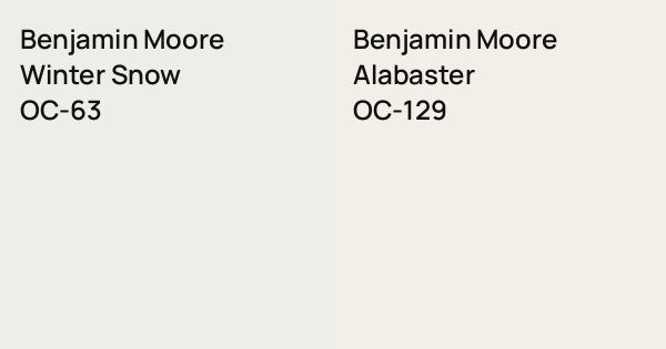 Benjamin Moore Winter Snow vs. Benjamin Moore Alabaster comparison