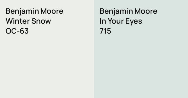 Benjamin Moore Winter Snow vs. Benjamin Moore In Your Eyes comparison