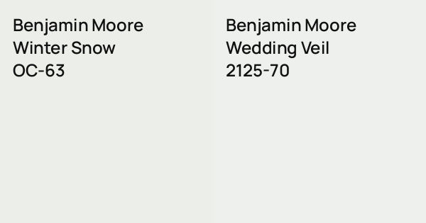 Benjamin Moore Winter Snow vs. Benjamin Moore Wedding Veil comparison