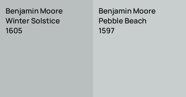 Benjamin Moore Winter Solstice vs. Benjamin Moore Pebble Beach comparison