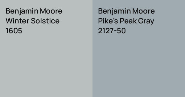 Benjamin Moore Winter Solstice vs. Benjamin Moore Pike's Peak Gray ...