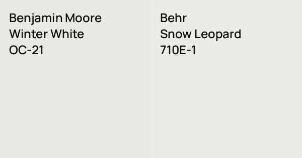 Benjamin Moore Winter White vs. Behr Snow Leopard comparison