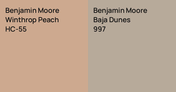 Benjamin Moore Winthrop Peach vs. Benjamin Moore Baja Dunes comparison