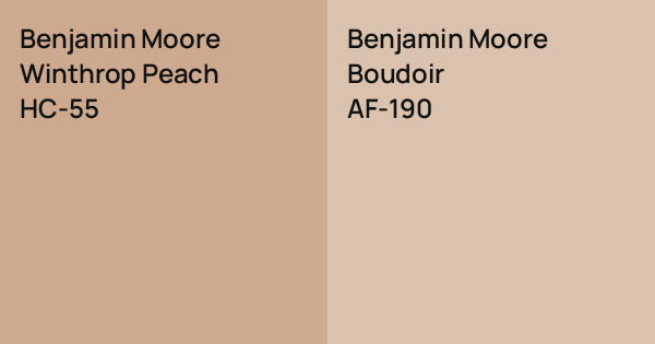 Benjamin Moore Winthrop Peach vs. Benjamin Moore Boudoir comparison