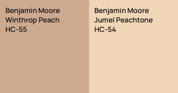 Benjamin Moore Winthrop Peach vs. Benjamin Moore Jumel Peachtone comparison