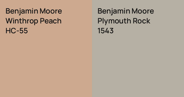 Benjamin Moore Winthrop Peach vs. Benjamin Moore Plymouth Rock comparison