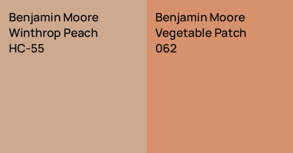 Benjamin Moore Winthrop Peach vs. Benjamin Moore Vegetable Patch comparison