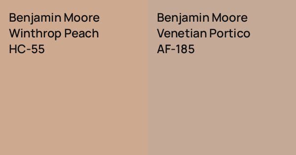 Benjamin Moore Winthrop Peach vs. Benjamin Moore Venetian Portico ...