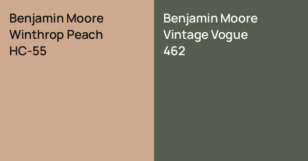 Benjamin Moore Winthrop Peach vs. Benjamin Moore Vintage Vogue comparison