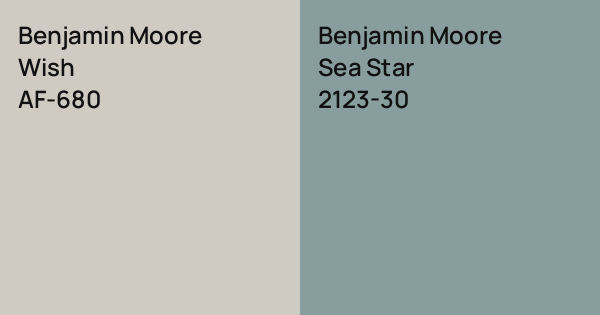 Benjamin Moore Wish vs. Benjamin Moore Sea Star comparison