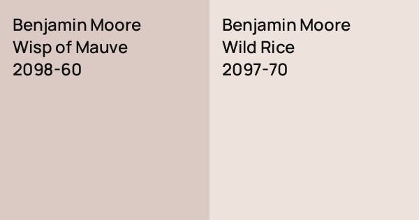 Benjamin Moore Wisp of Mauve vs. Benjamin Moore Wild Rice comparison