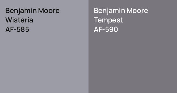 Benjamin Moore Wisteria vs. Benjamin Moore Tempest comparison