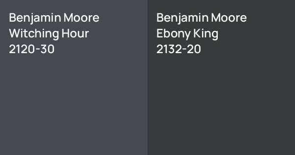 Benjamin Moore Witching Hour vs. Benjamin Moore Ebony King comparison