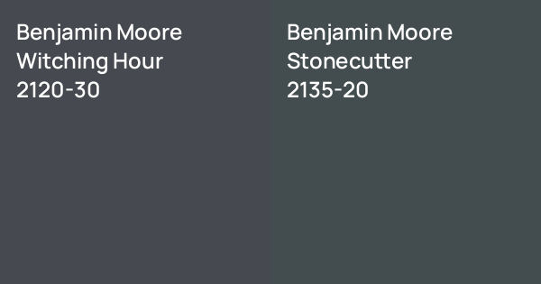 Benjamin Moore Witching Hour vs. Benjamin Moore Stonecutter comparison