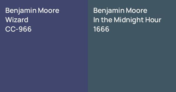 Benjamin Moore Wizard vs. Benjamin Moore In the Midnight Hour comparison
