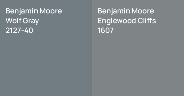 Benjamin Moore Wolf Gray vs. Benjamin Moore Englewood Cliffs comparison